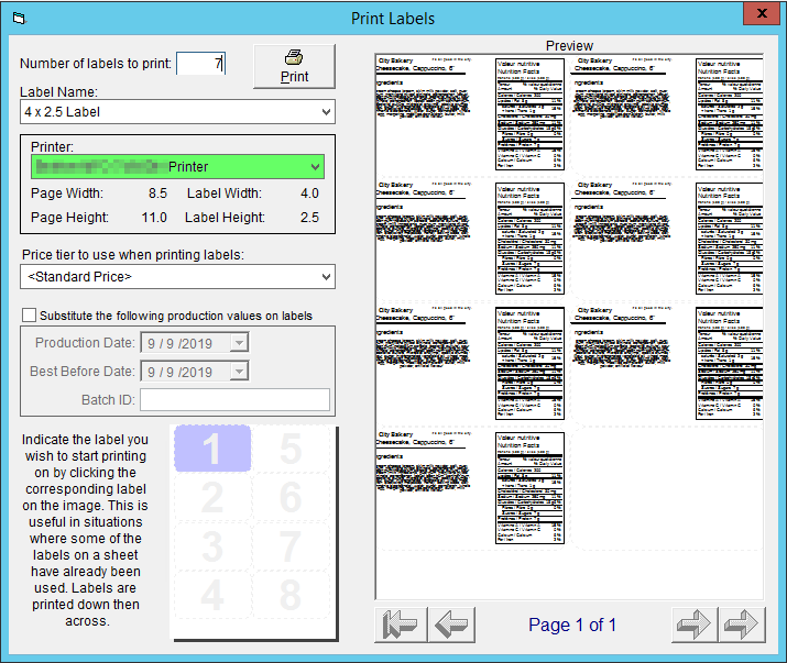 Print Product Labels For An Individual Product